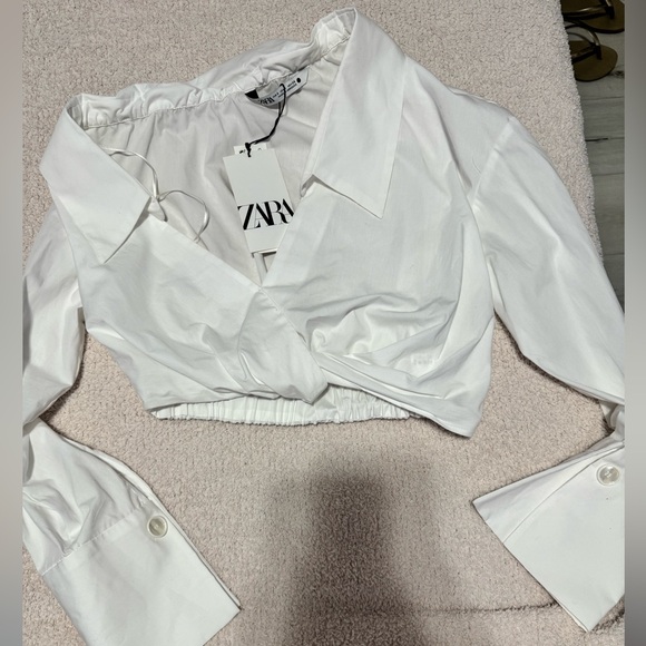 Zara | Tops | Nwt Zara Asymmetrical Collard Top | Poshmark
